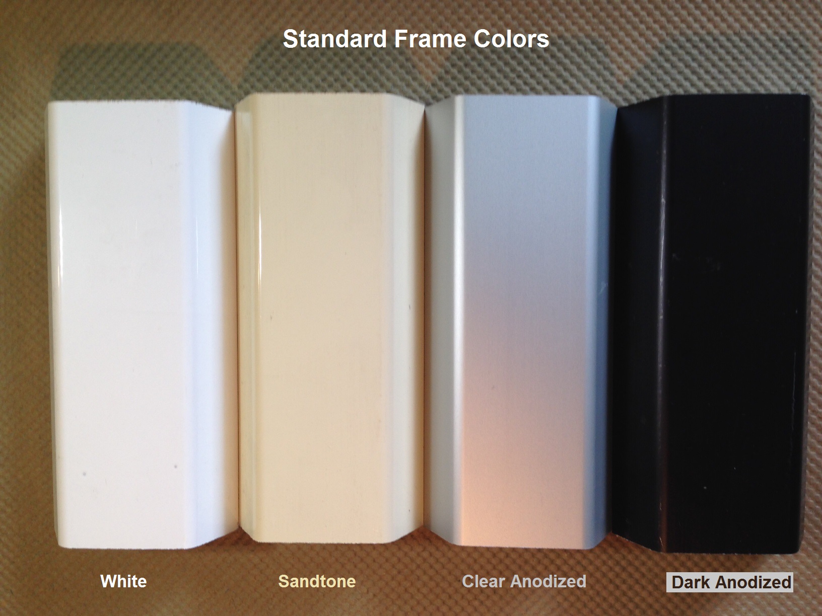 Standard Aluminum Frame Colors - America's Leading Custom Manufacturer ...