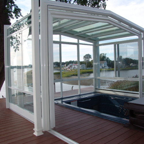 Retractable Hot Tub Enclosure Manufactured by Roll-A-CoverAmerica's ...