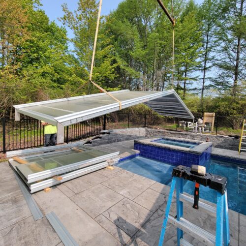 Retractable Pool Enclosure in Liberty, New York by Roll-A-CoverAmerica ...